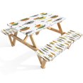 Boho Picnic Table Cover with Bench Covers Abstract Art Waterproof ...