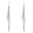 Boho Piercing Jewelry Tassel Feather Dangle Drop Long Chain Earrings ...