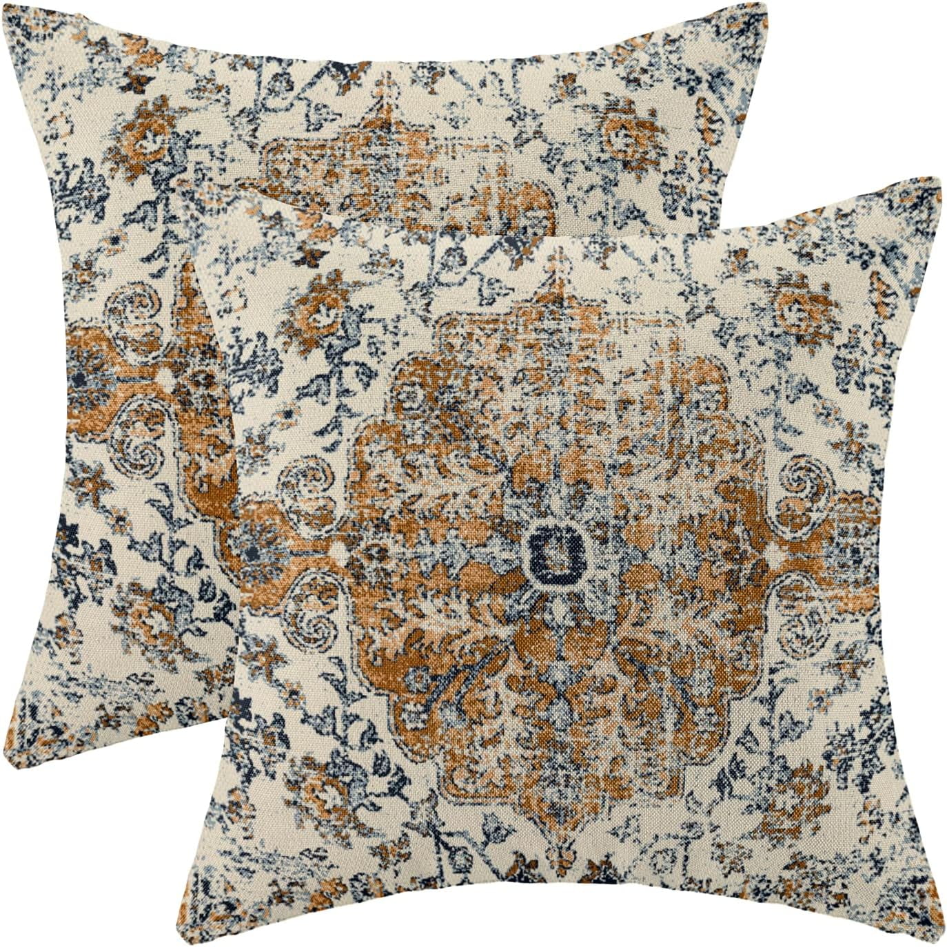 Boho Pillow Covers 16x16 Set of 2, Ethnic Design Boho Decorative Throw ...