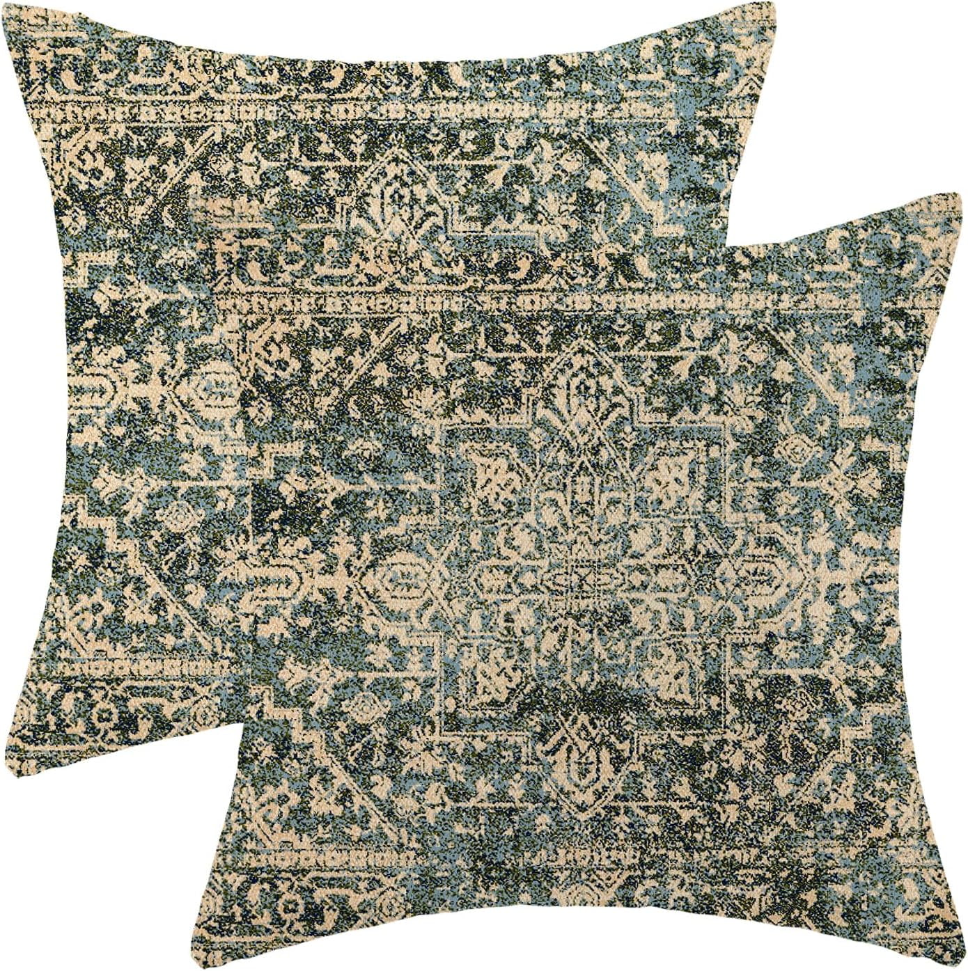 Boho Pillow Covers 18x18 Set of 2, Ethnic Design Boho Decorative Throw ...