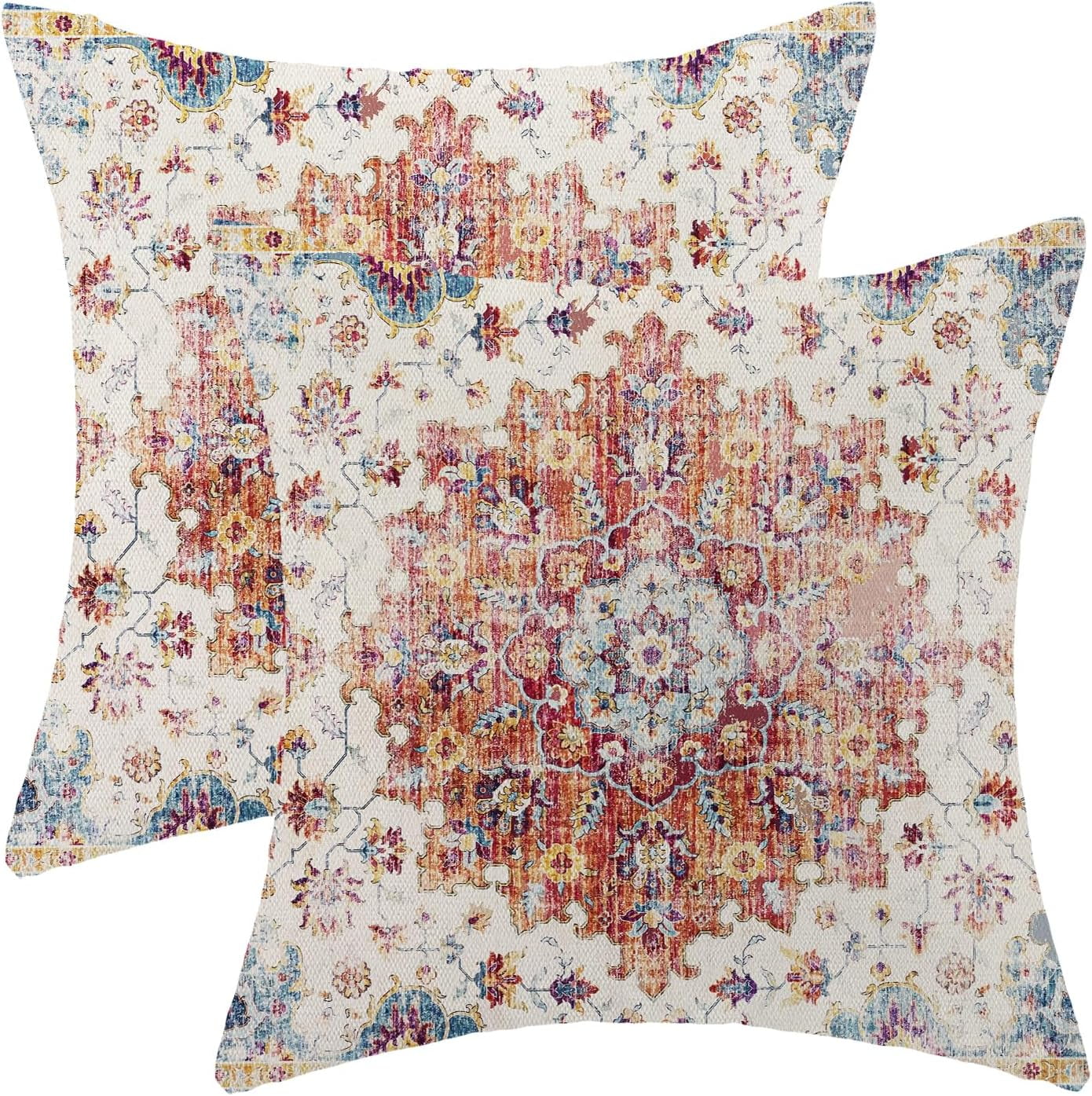 Boho Pillow Covers 18x18 Set of 2, Ethnic Design Decorative Bohemia ...