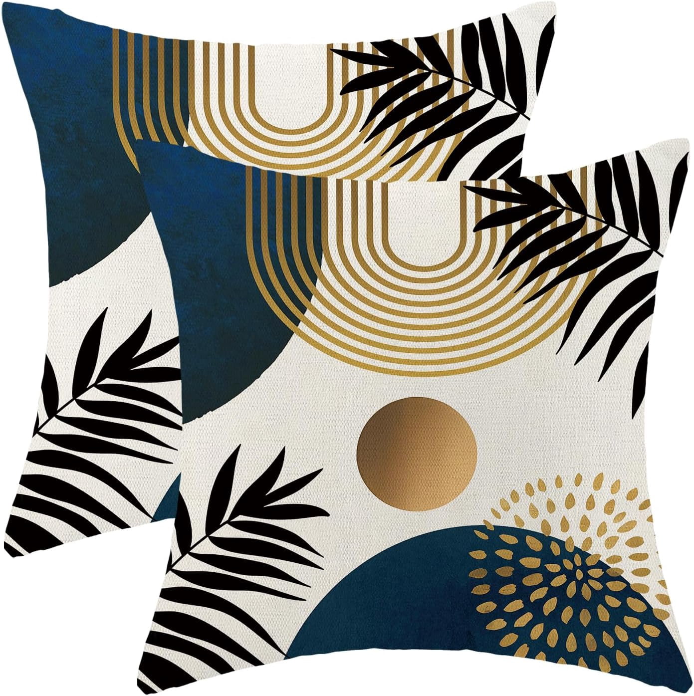 Boho Pillow Covers 20x20 Set of Mid Century Black Gold Navy Blue ...