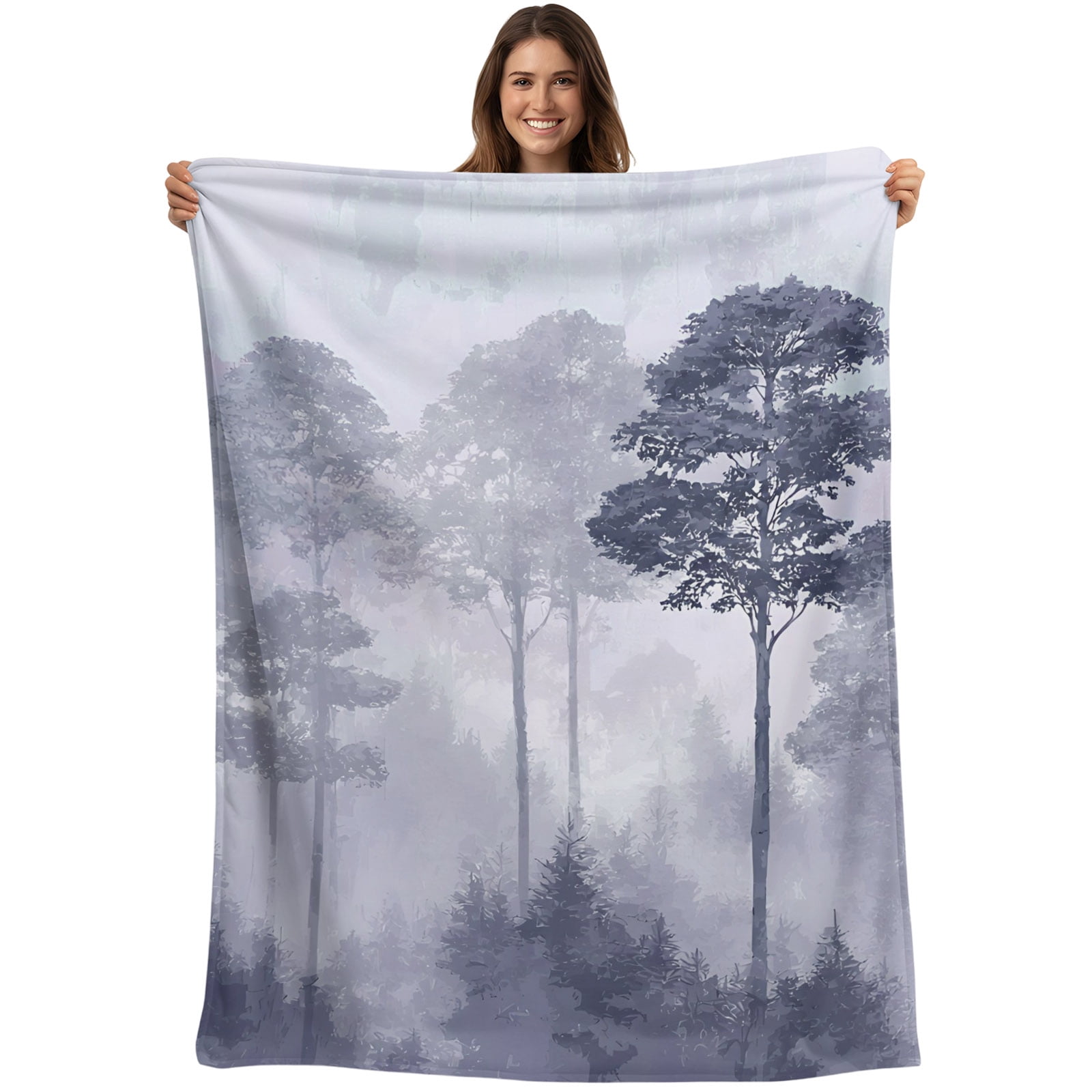 Boho Pines Blanket Soft Cozy Warm Throw Blanket for Couch, Plush Fuzzy ...