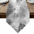 Boho Pines Table Runner Linen Burlap Table Runner 60 Inches Long Fogged ...