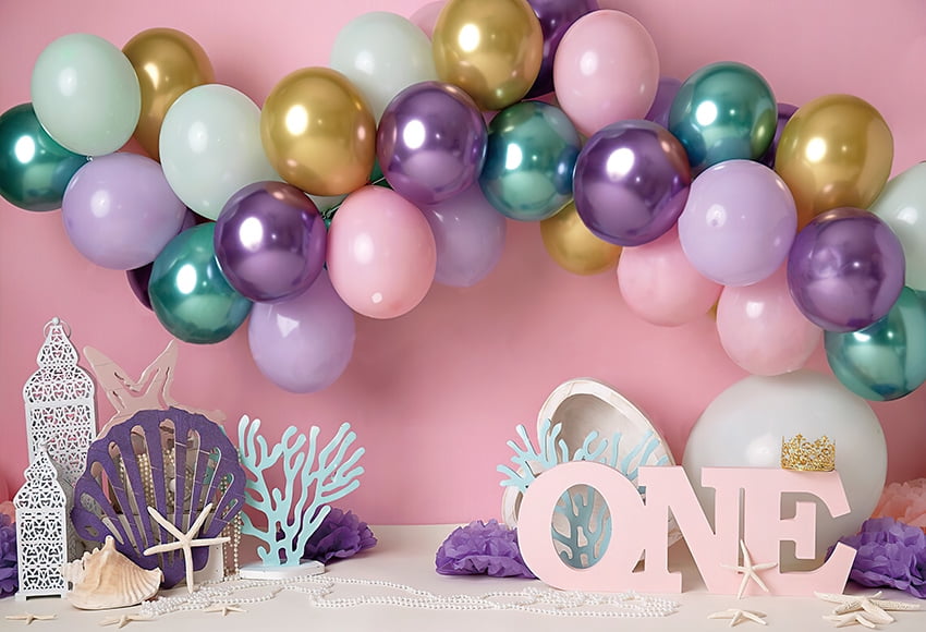 Boho Pink Balloon Floral Girl Boy 1st Birthday Party Cake Smash ration ...