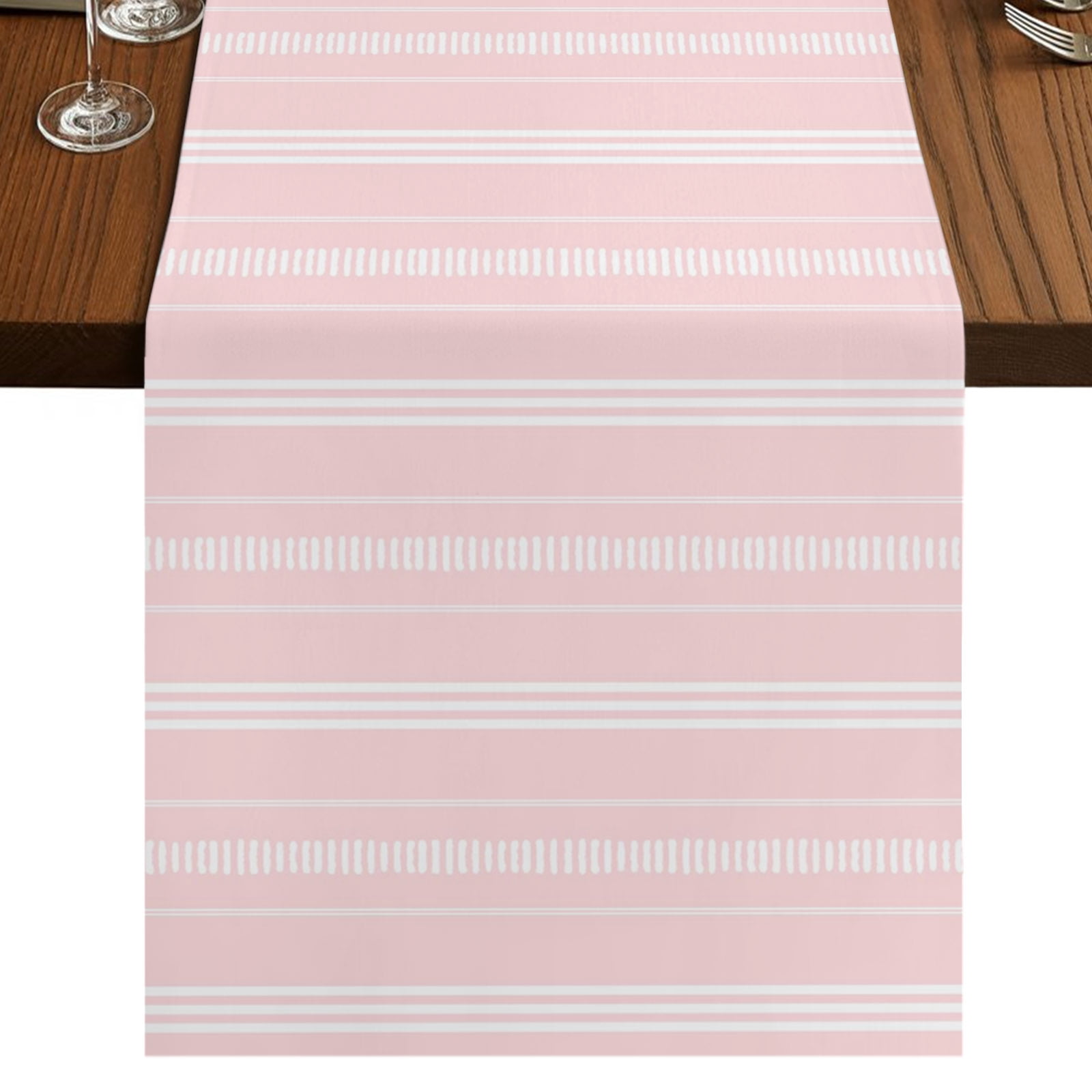 Boho Pink Burlap Cotton Table Runner 13x36 Inches Short, Minimalist ...
