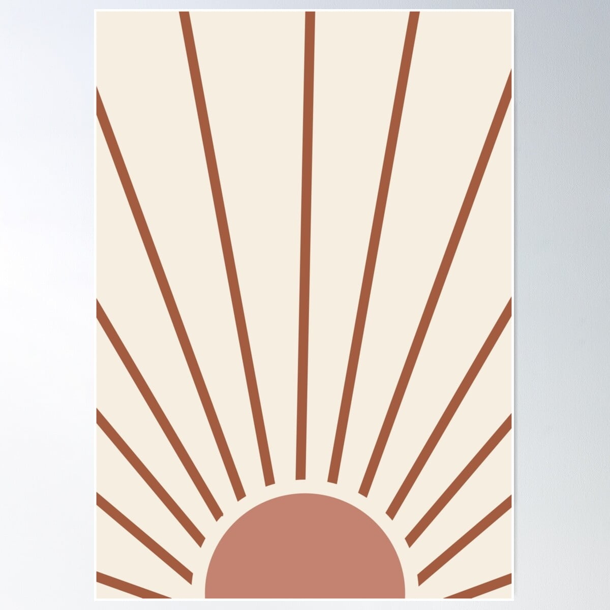 Boho Pink Earth Tones Sun Poster Wall Art, Modern Wall Decor For Living ...