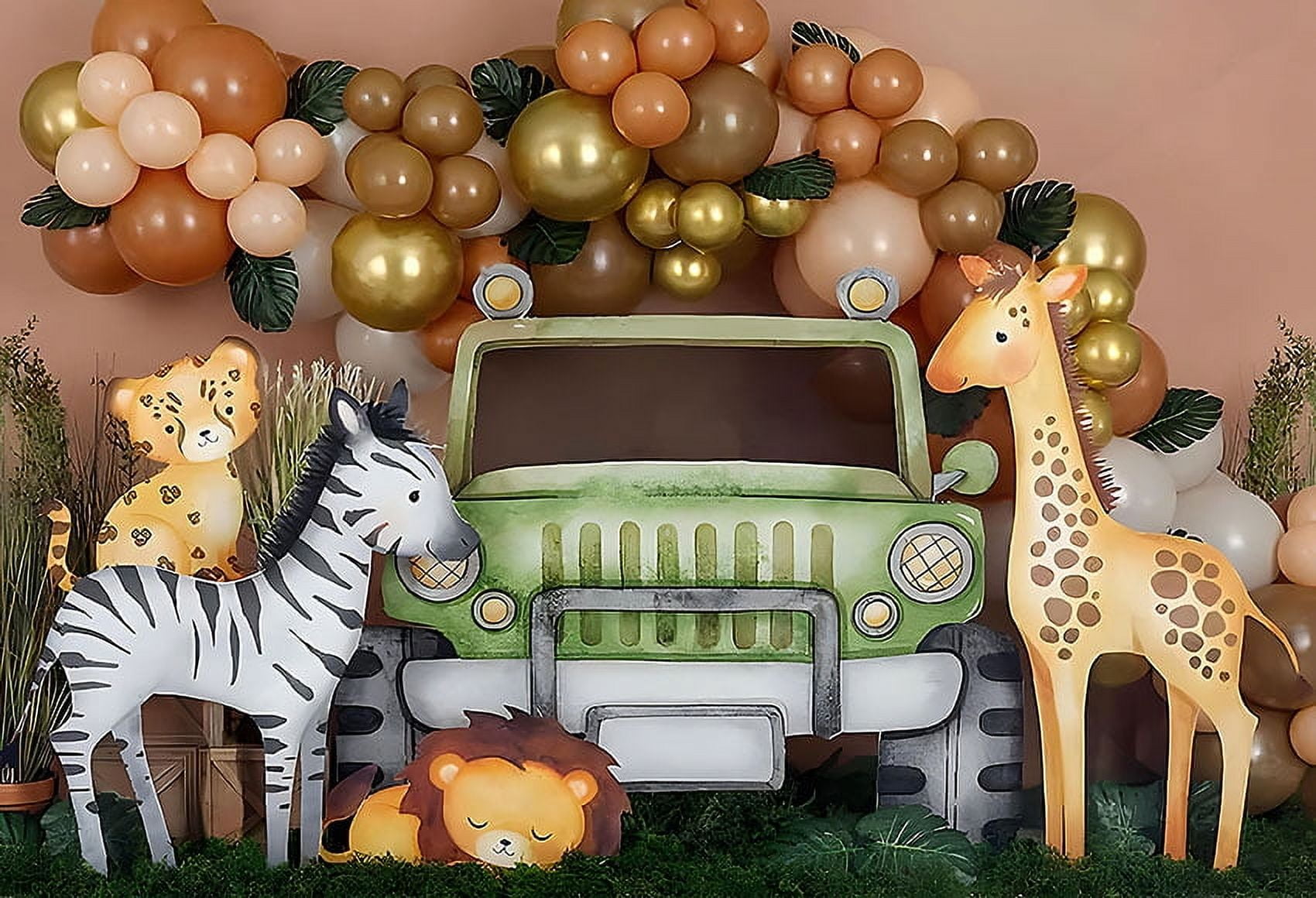 Boho Pink Floral Girl Boy Birthday Party Cake Smash Portrait r Photo ...