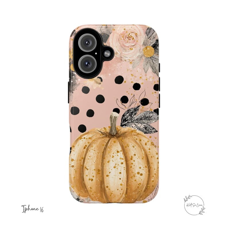 Boho Pink Pumpkin Phone Case Compatible with iPhone 11 to 16 Pro Max ...