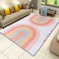 Boho Pink Rainbow Kids Rugs, Non Slip Easy Care Area Rug, Breathable ...