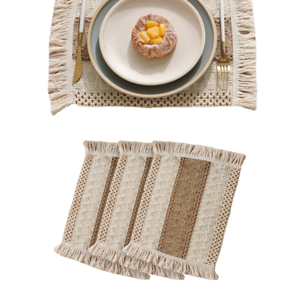 Boho Placemats, Macrame Place Mats for Kitchen Table 12x16 Inches ...