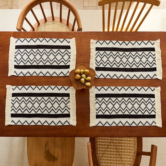 Boho Placemats Set of 4, Macrame Table Decor Farmhouse Style Placemats ...