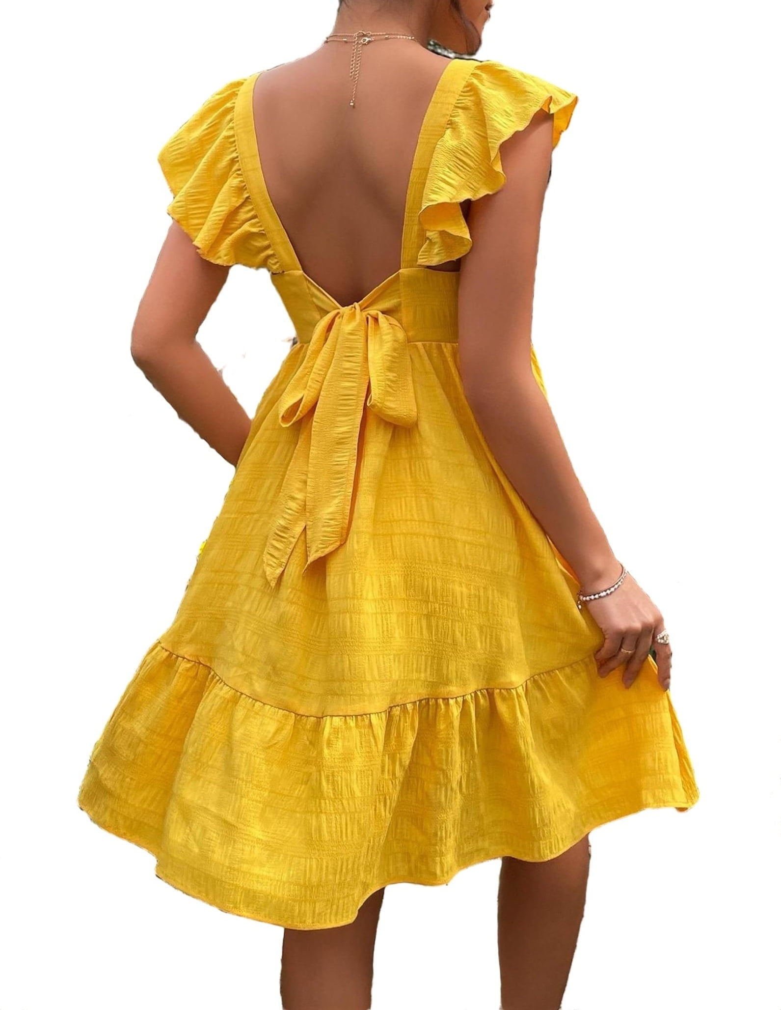 Boho Plain Square Neck A Line Sleeveless Yellow Maternity Dresses ...