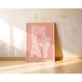 Boho Playroom Modern Nursery Decor Pink Minimal Print Hand Unframed ...