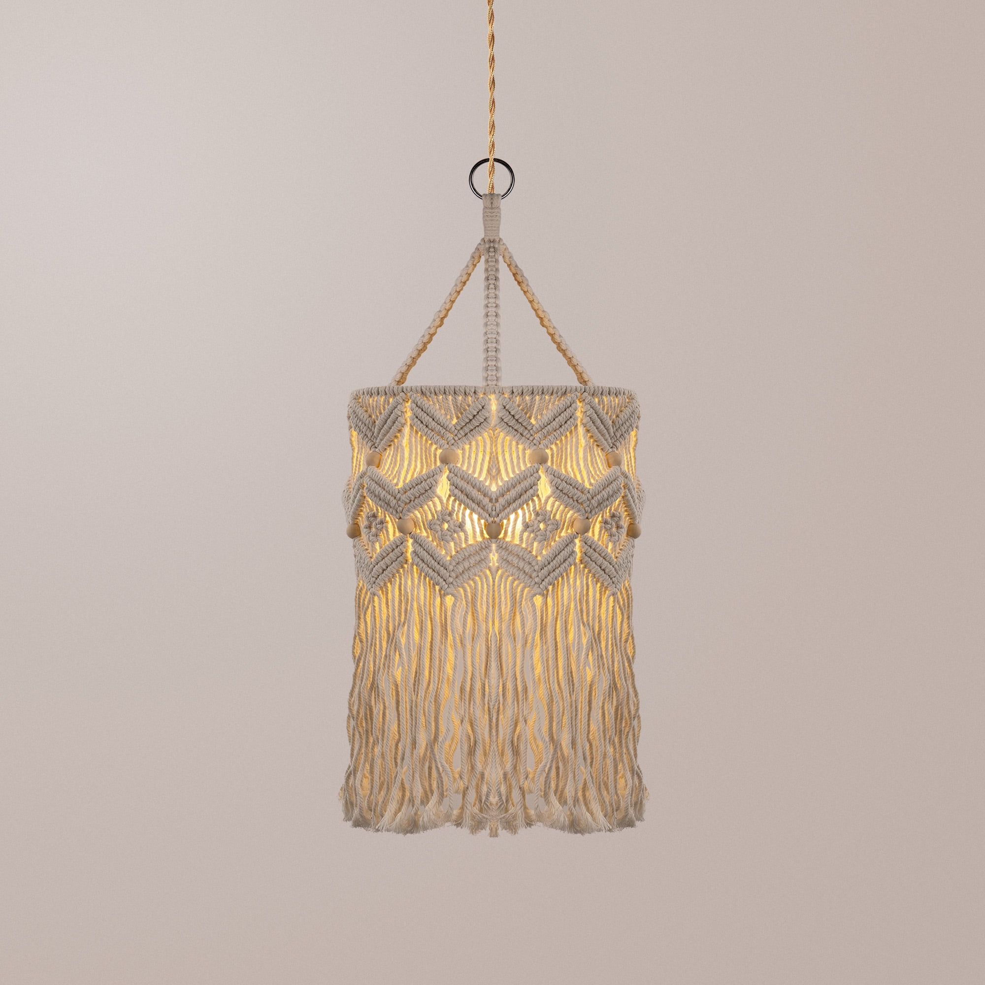 Boho Plug in Pendant Light, Hanging Light, Hanging Lamp with Handmade ...