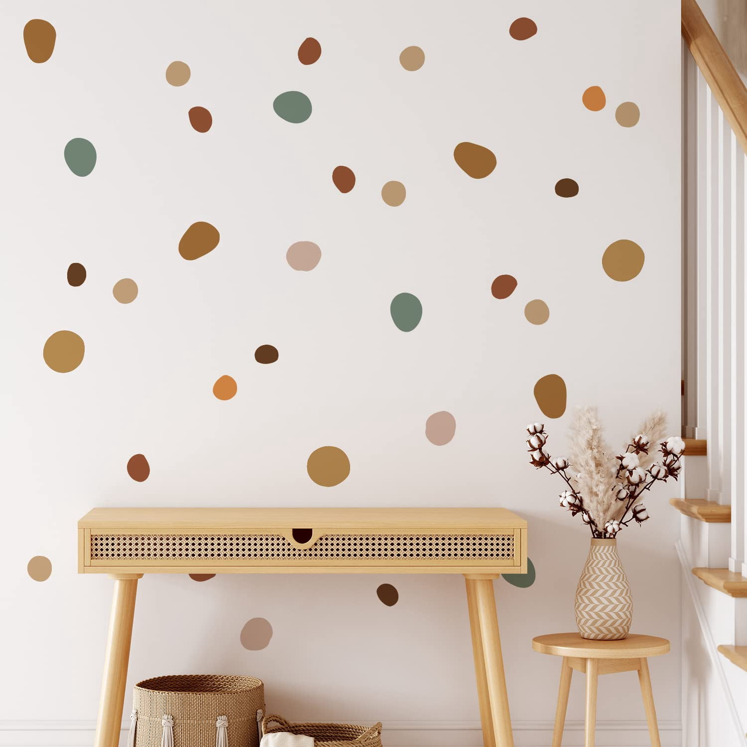 Boho Polka Dot Wall Decals 84 PCS, Boho Wall Sticker for Girls Room ...