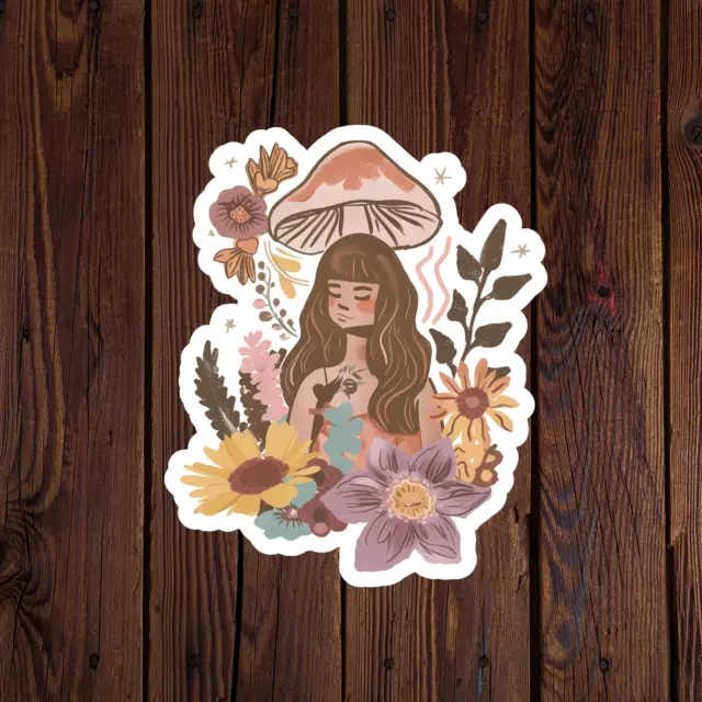 Boho Positivity Sticker Hippie Flower Mushroom Wildflower Sticker Phone ...