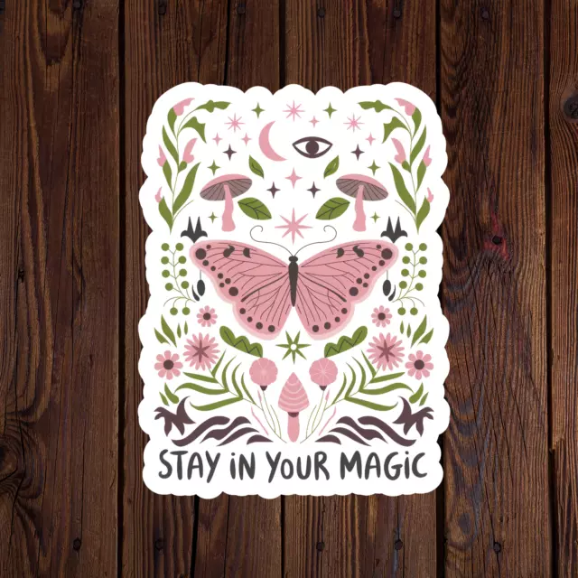 Boho Positivity Sticker Hippie Stay In Your Magic Butterfly Sticker ...