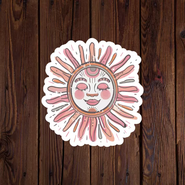 Boho Positivity Sticker Hippie Sun Moon Face Magic Laptop Sticker Phone ...
