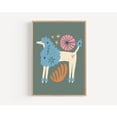 Boho Poster Quirky Poodle Print Retro Playroom Decor Groovy Dog Breed ...