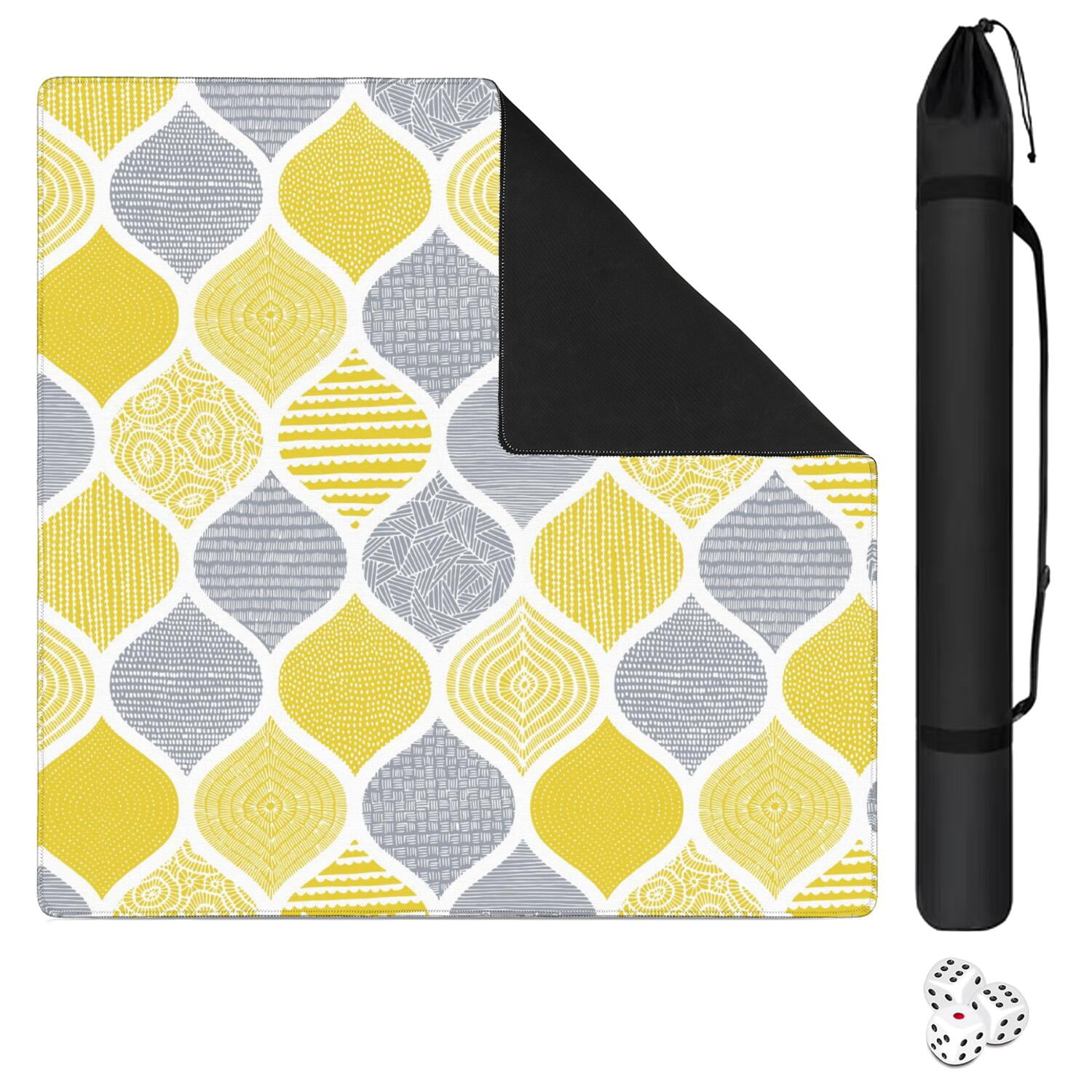 Boho Print Anti-Slip Rubber Game Table Mat 31.5 Inch Square Extra Large ...