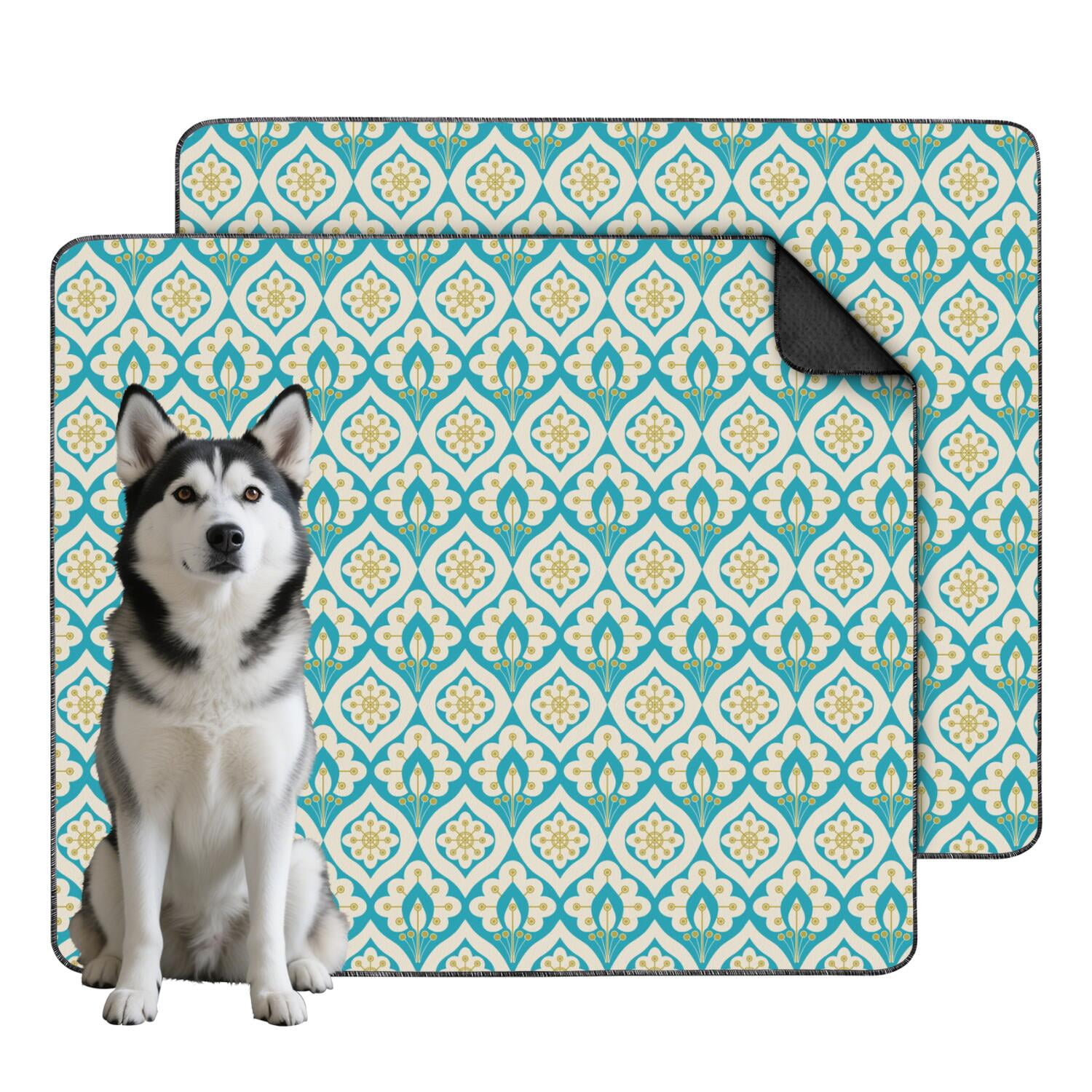 Boho Print Dog Potty Mat Washable, Large 35x41 Inch Reusable Pee Pad ...
