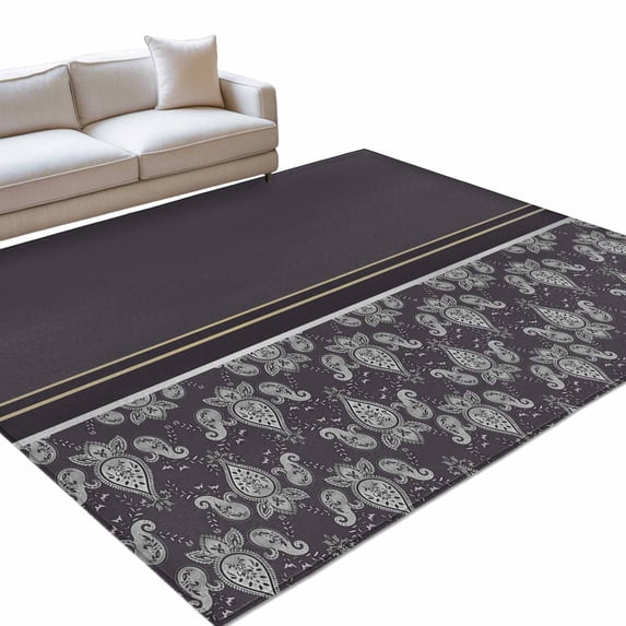 Boho Purple Flower Washable Rug 3x5 Area Rug for Living Room Bedroom ...