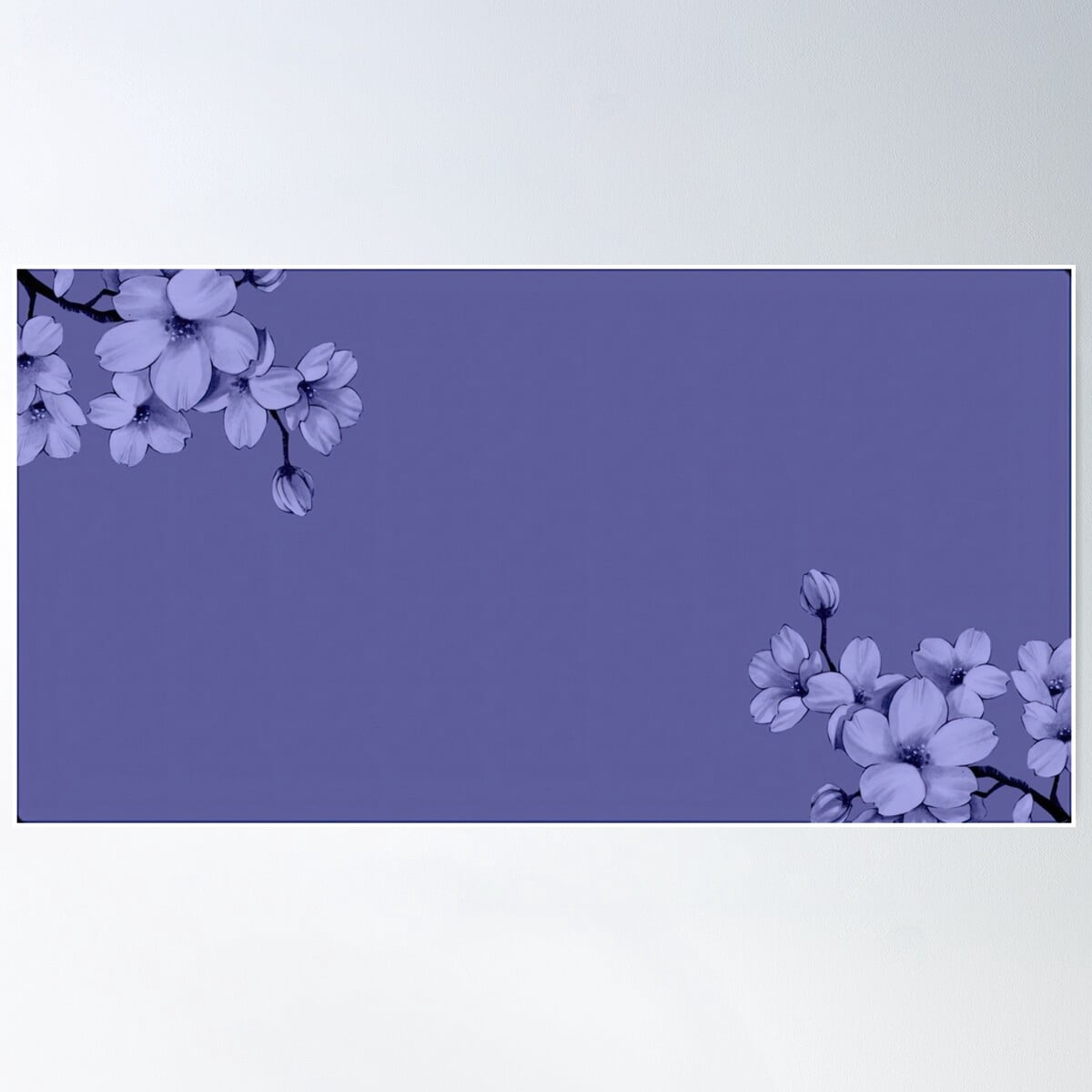 Boho Purple Flowers Poster Wall Art, Modern Wall Decor For Living Room ...