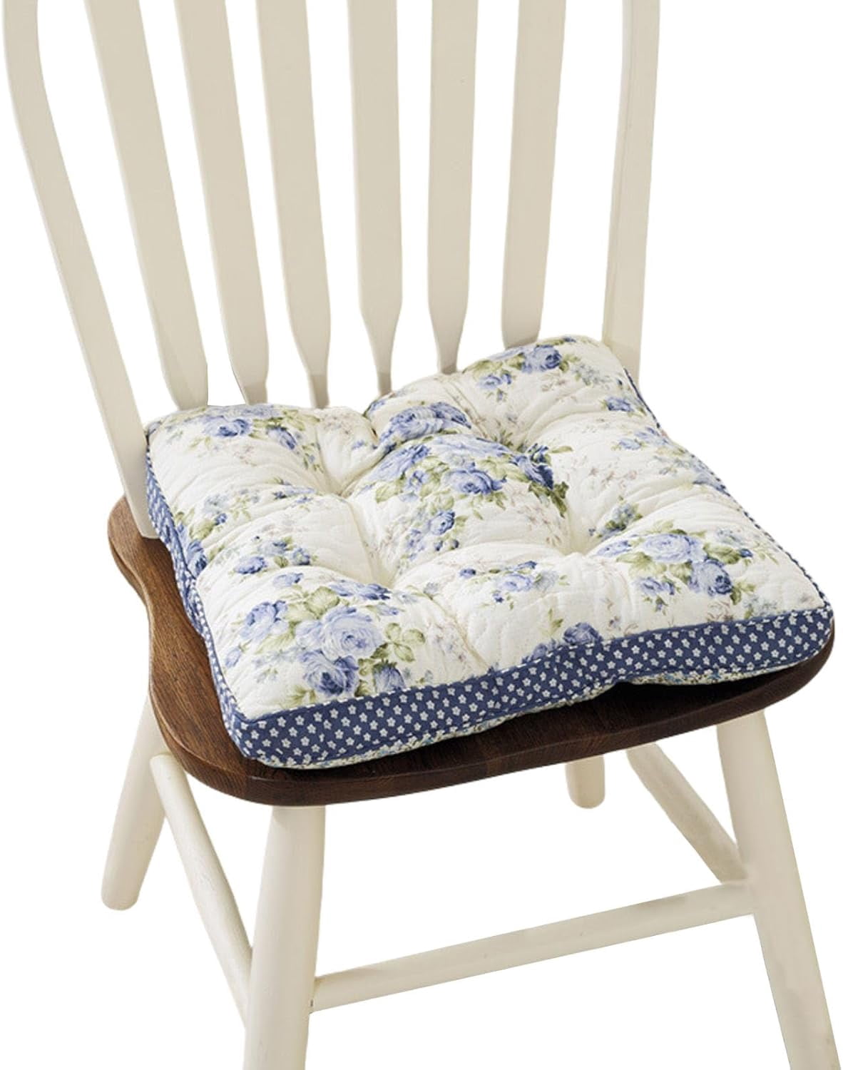 Boho Quilted Cotton Chair Cushion 16"x16"×2'' with Non-Slip Ties ...