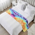 Boho Rainbow Bed Runner Scarf, Abstract Gradient Orange Purple ...