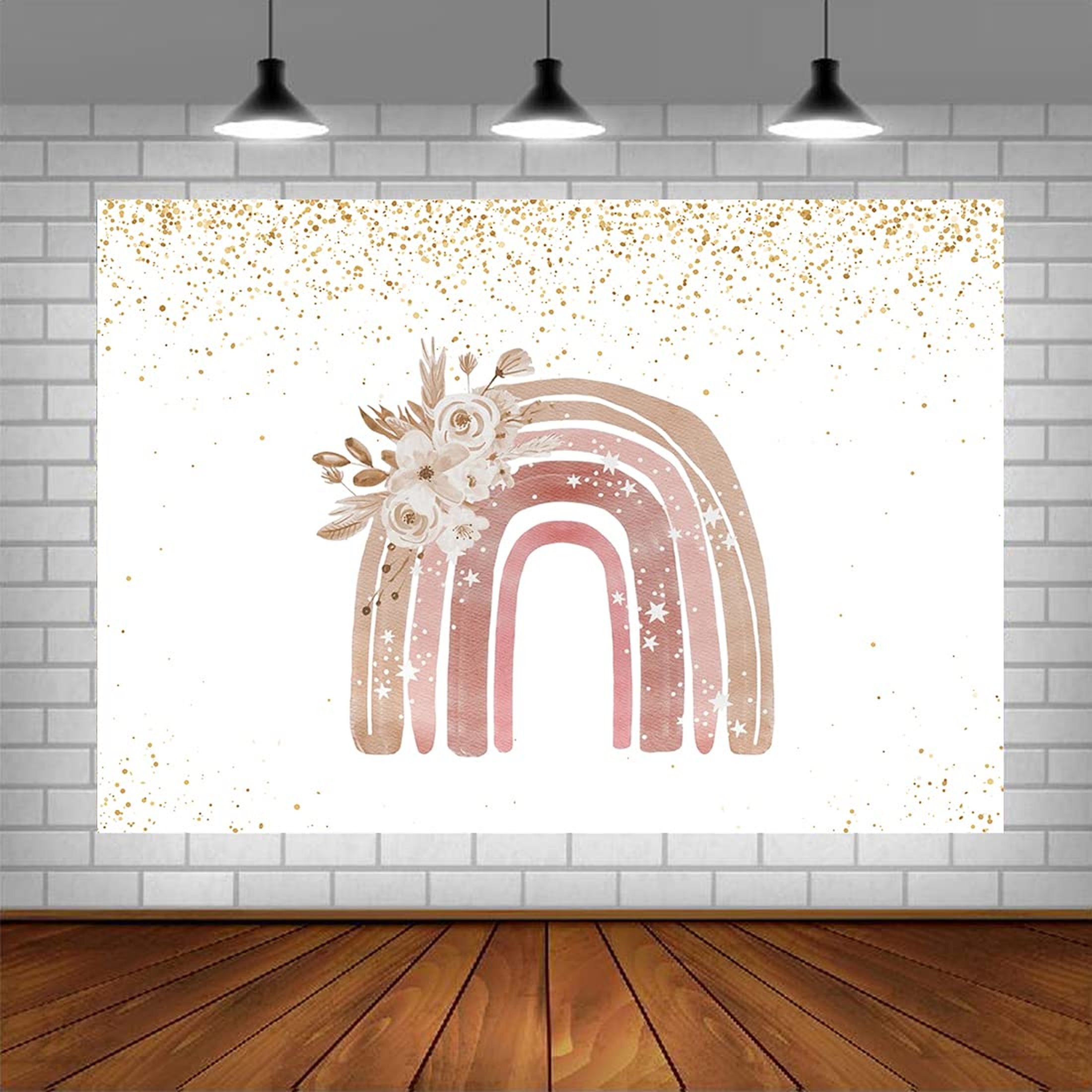 Boho Rainbow Bliss Backdrop for First Birthday Celebrations - Vibrant ...