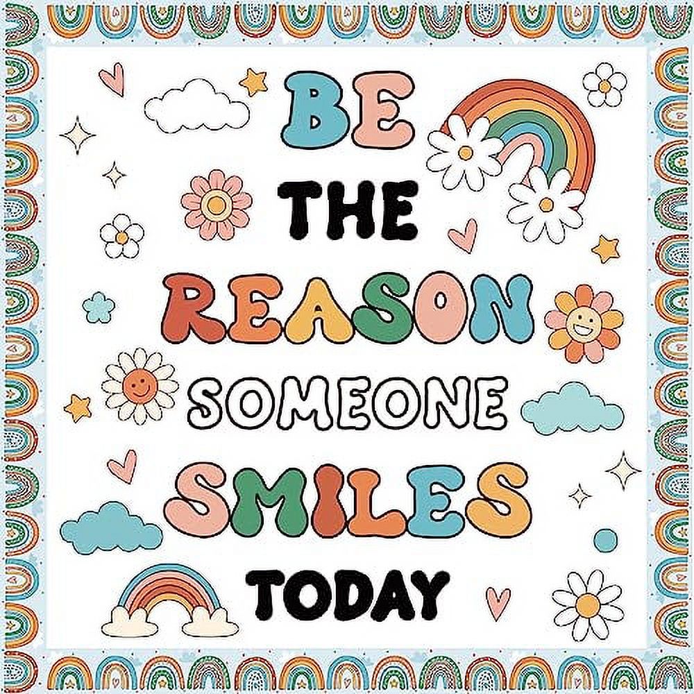 Boho Rainbow Classroom Bulletin Board Decoration Set Welcome Banner ...