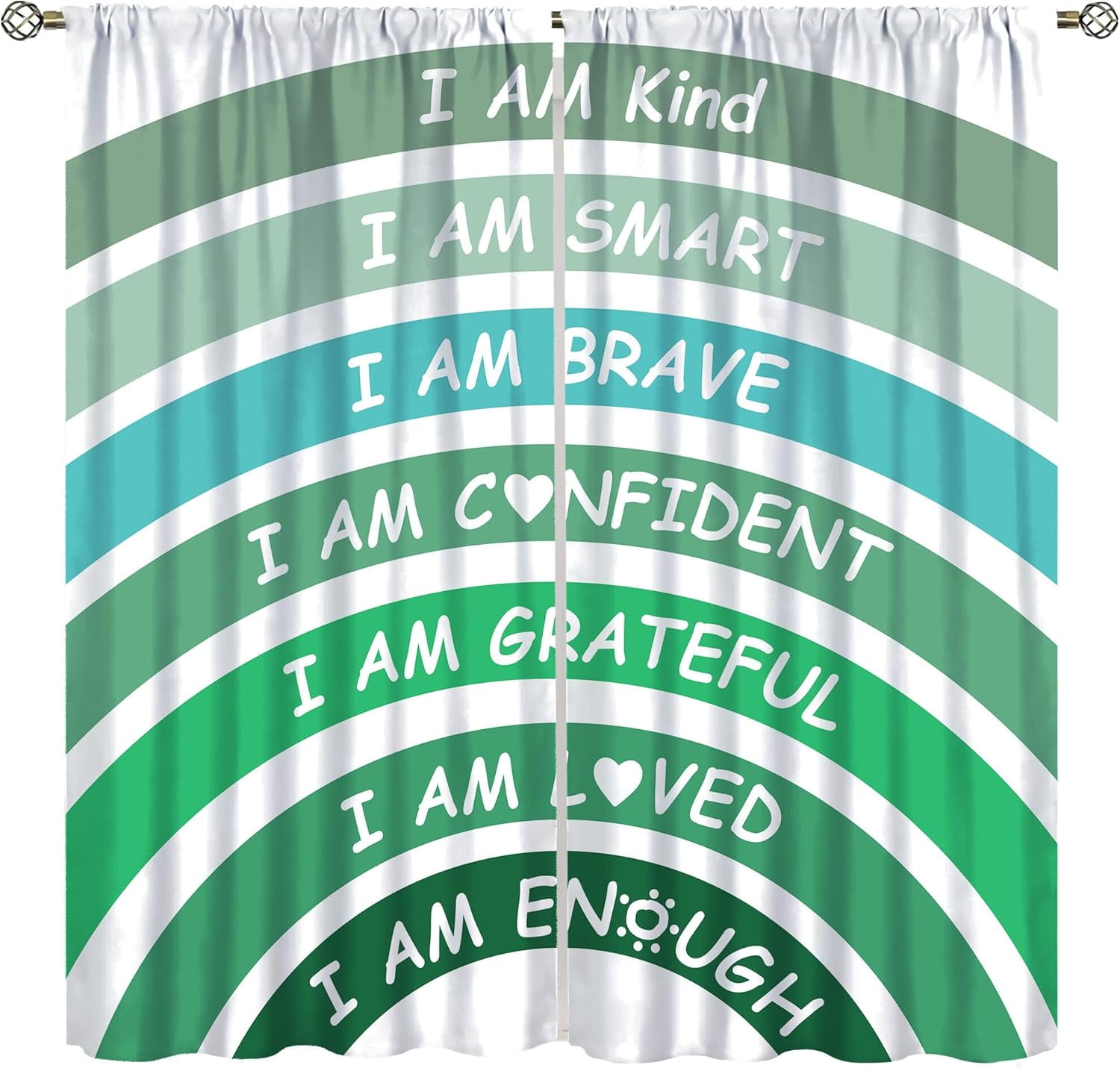 Boho Rainbow Curtains Classroom Reading Corner Kind Amazing Brave Smart ...