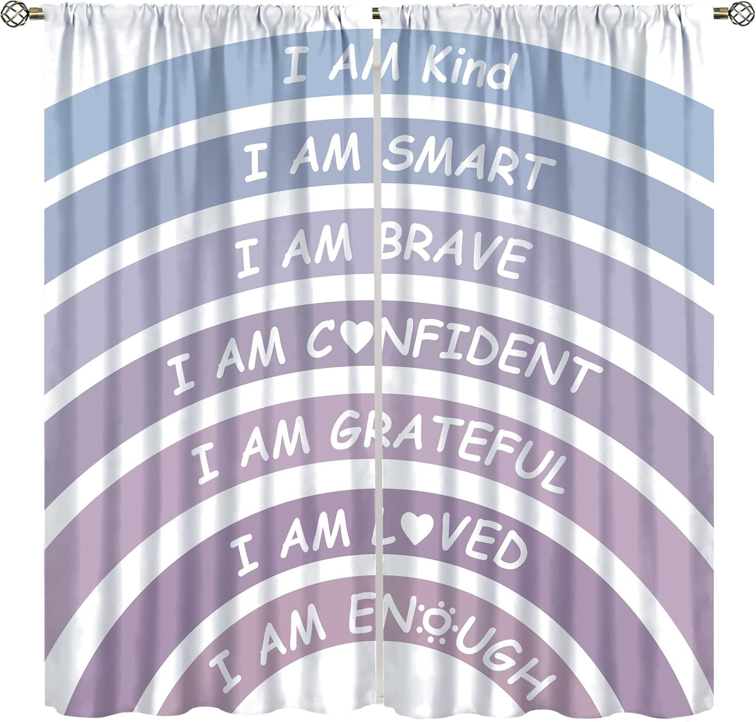 Boho Rainbow Curtains Classroom Reading Corner Kind Amazing Brave Smart ...