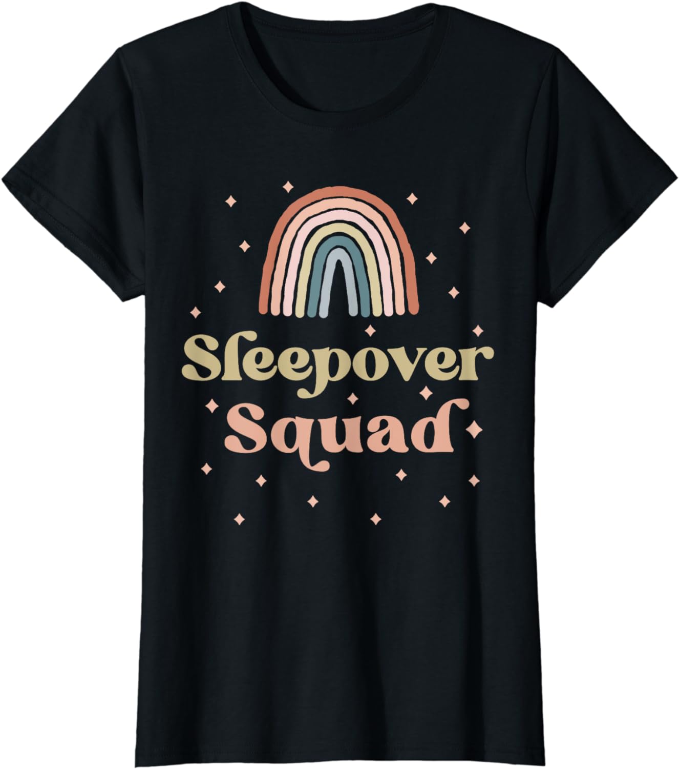 Boho Rainbow Cute Party Sleepover Squad Pajamas for Girls Cotton T ...