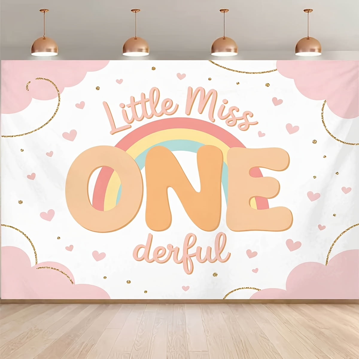 Boho Rainbow First Birthday Backdrop for Girls Little Miss Onederful ...