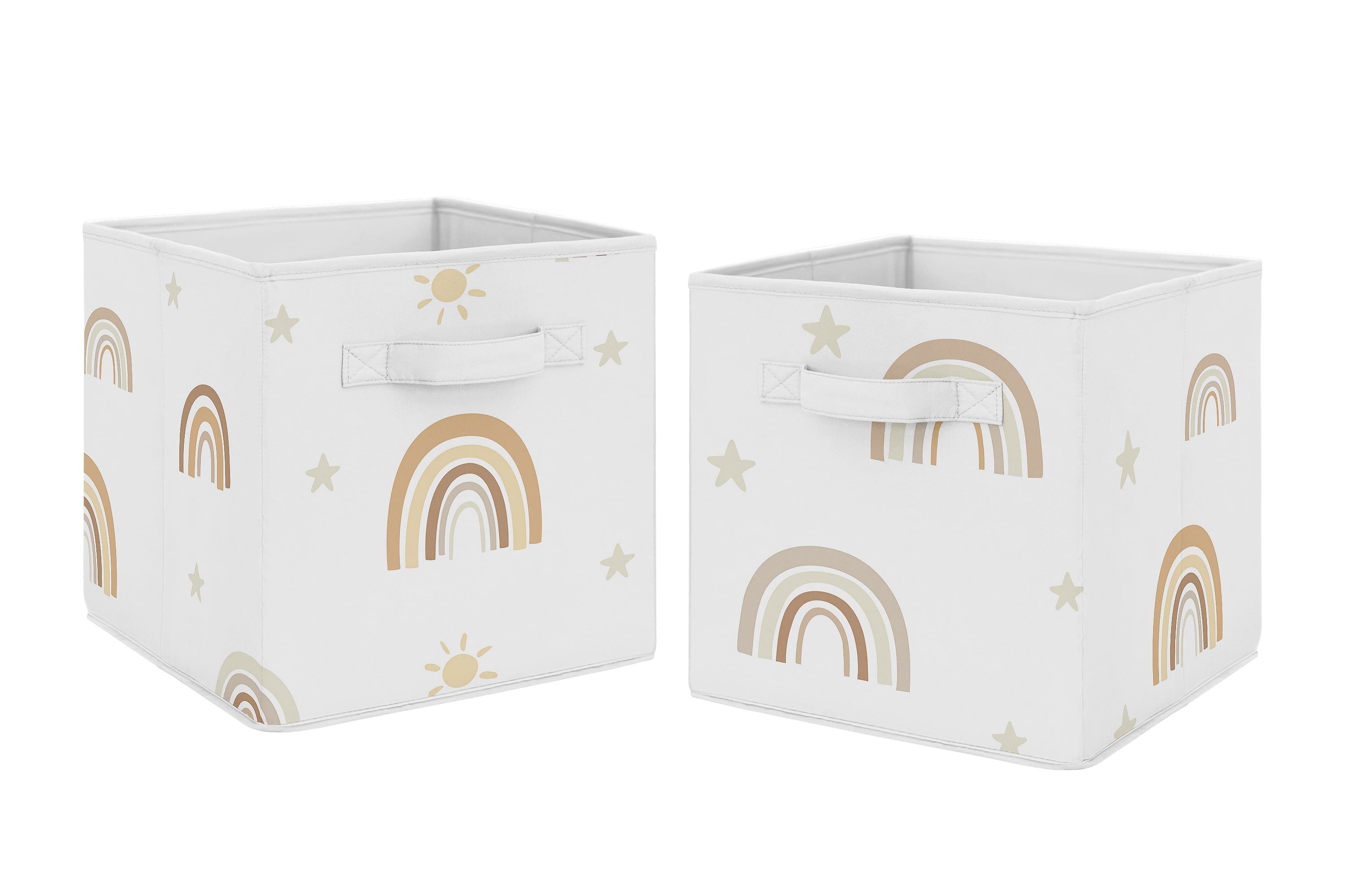 Boho Rainbow Neutral Fabric Storage Bins (Set of 2) by Sweet Jojo ...