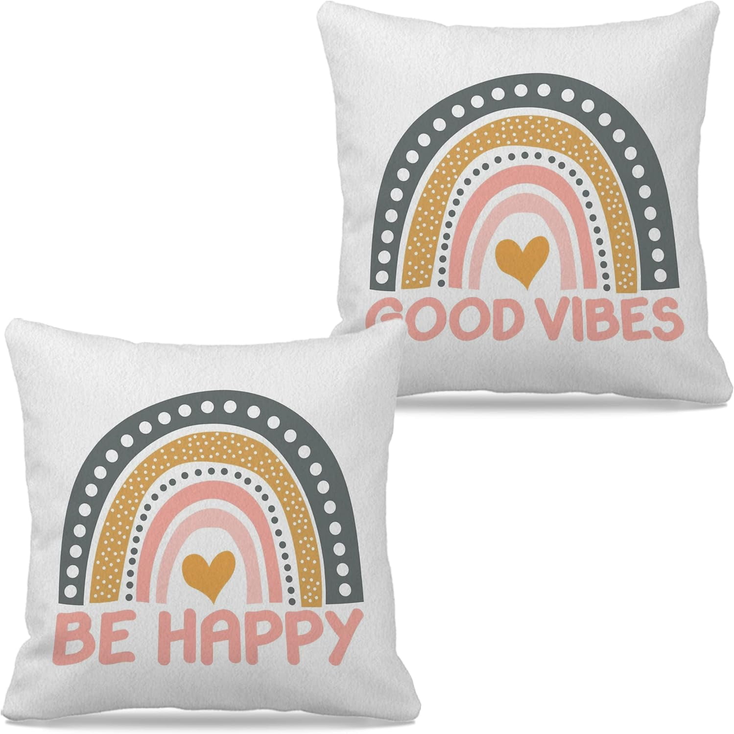 Boho Rainbow Pillow Covers 18x18 Set of 2, Inspirational Pillow Covers ...