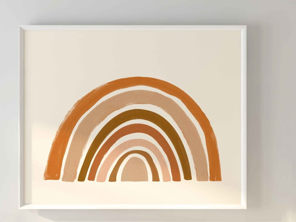 Boho Rainbow Poster Wall Art Decor Classroom For Nursery S Room Poster ...