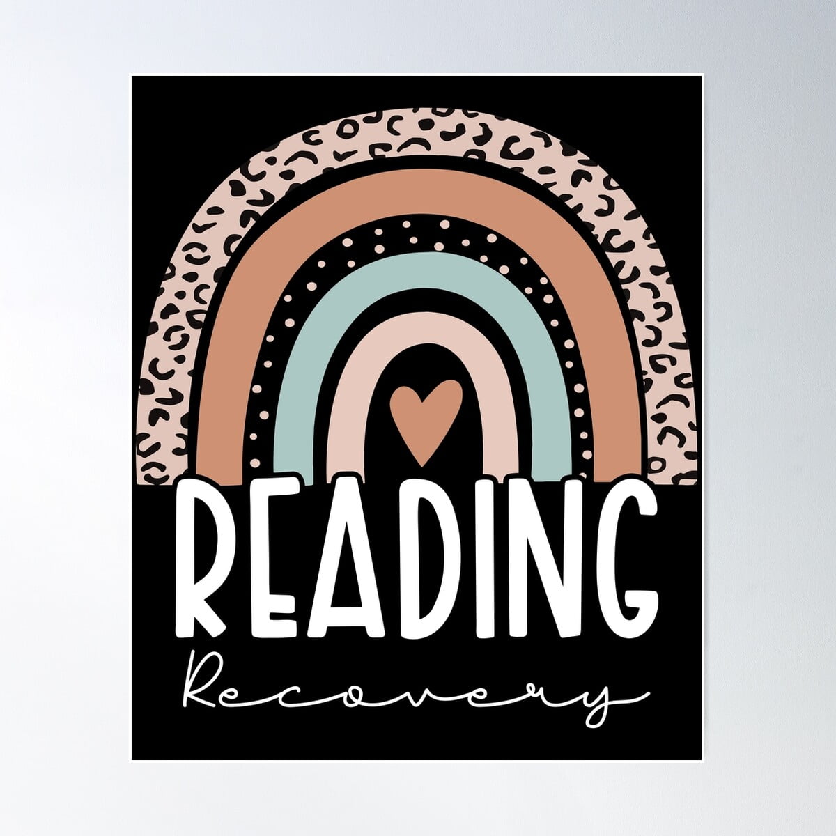 Boho Rainbow Reading Recovery Reading Teacher Gifts Poster Wall Art ...