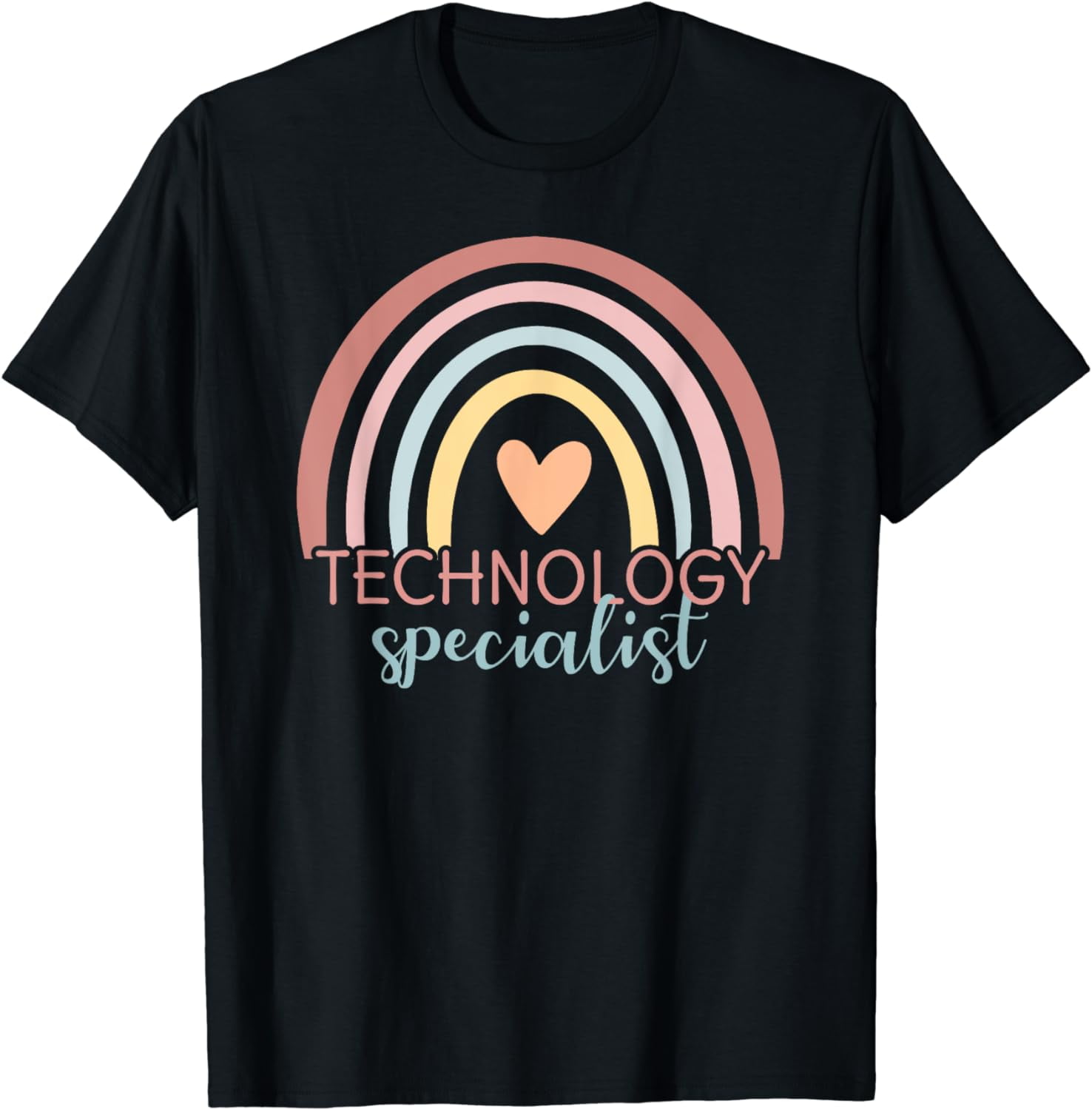 Boho Rainbow STEM Teacher Tech Squad Technology Specialist T-Shirt ...