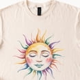 Boho Rainbow Sun Face Graphic T Shirt With Closed Eyes Spiritual ...