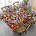 Boho Rainbow Tablecloth Colorful Abstract Geometric Art Table Cover ...