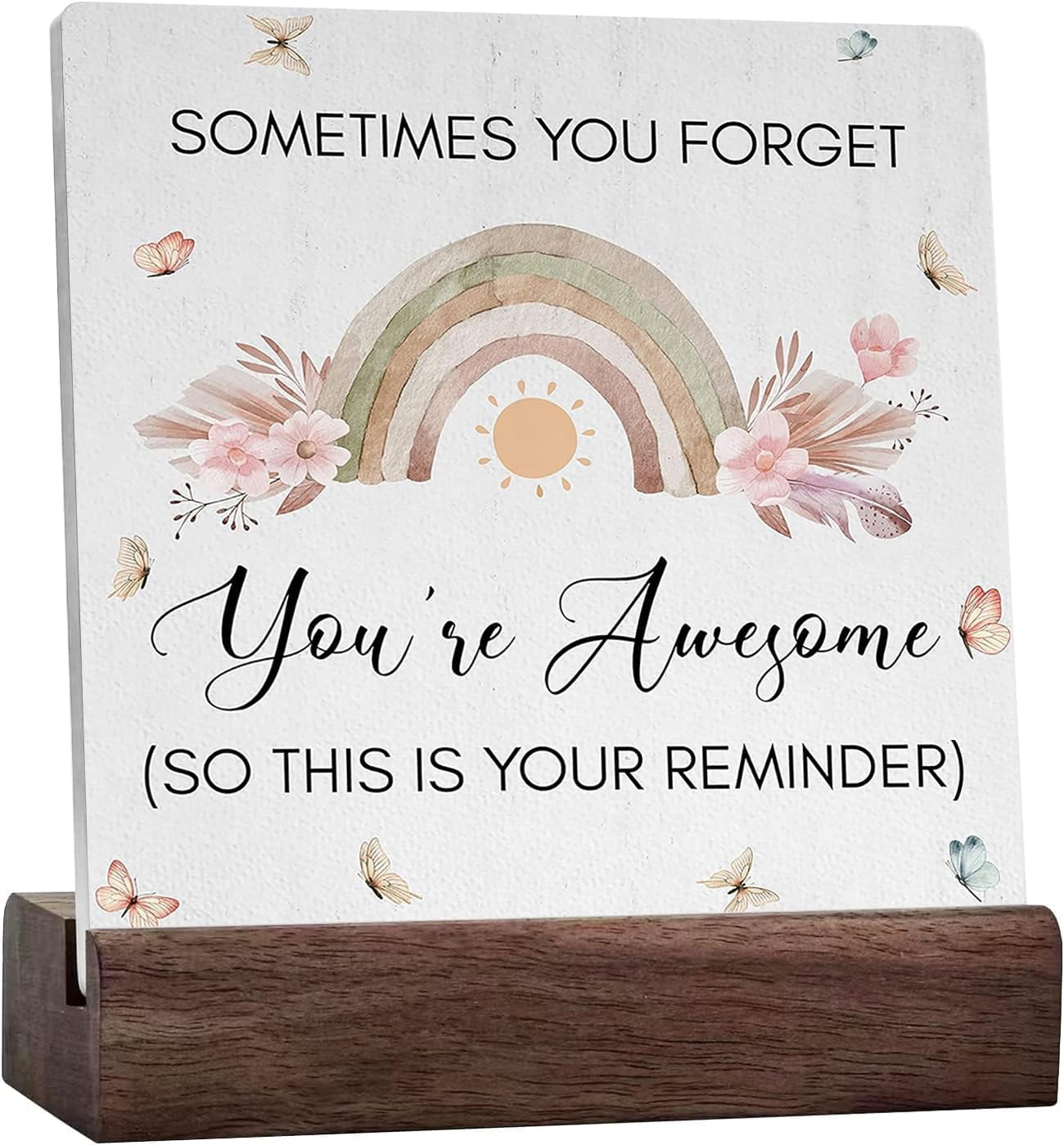 Boho Rainbow Theme Inspirational Desk Decor Ceramic Table Sign ...