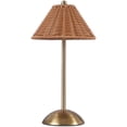 Boho Rattan Table Lamp,Wicker Night Light,LED Rechargeable Reading ...