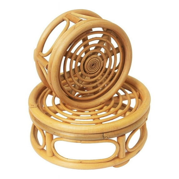 Boho Rattan Woven Round Decorative Risers Plant Stands Indoor, Modern ...