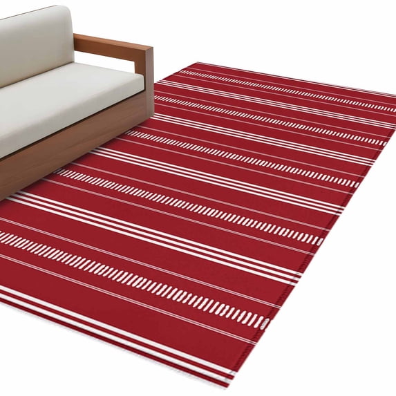 Boho Red Area Rug 3x5 Washable Rug Non Slip Minimalist Farmhouse ...