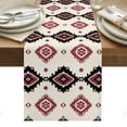 Boho Red Black Table Runner Modern Abstract Southwest Geometric ...