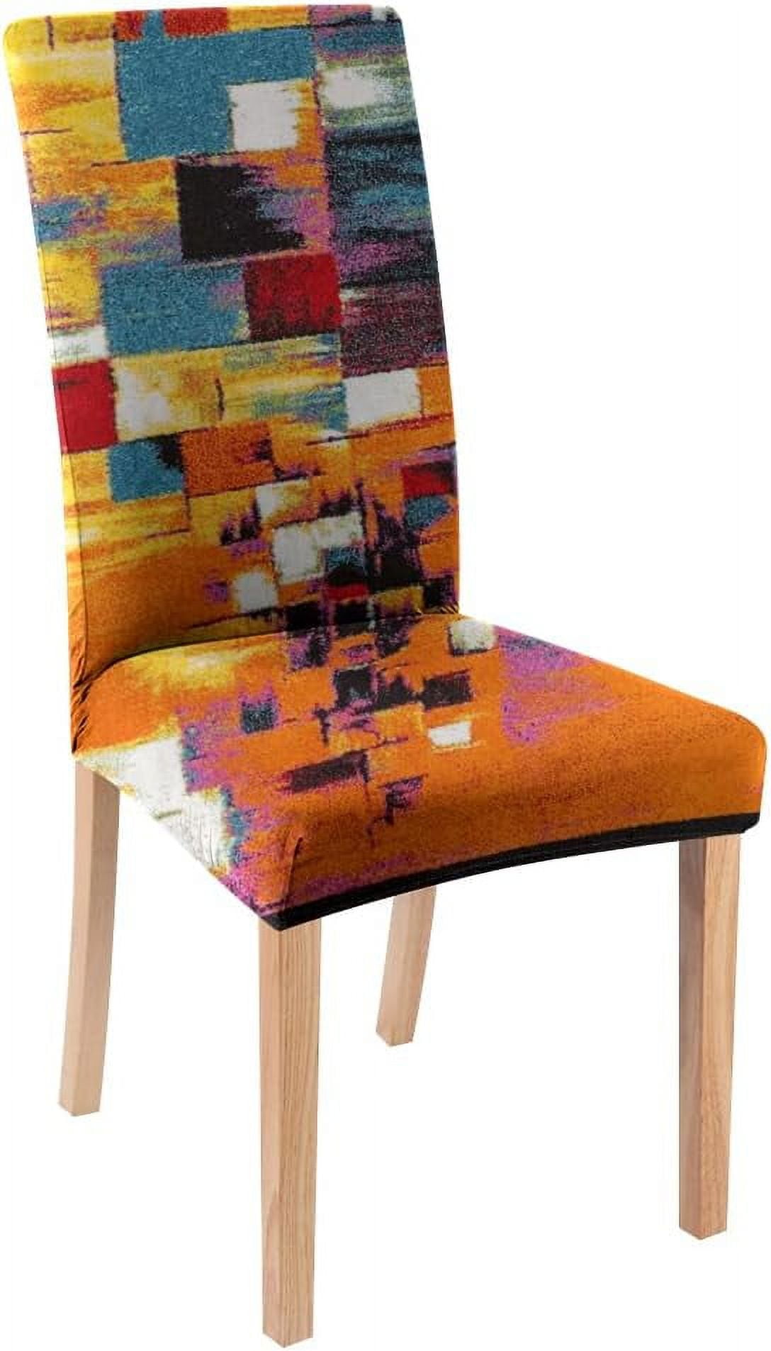 Boho Red Blue Chair Covers Dining Chair Cover Modern Abstract Stretch ...