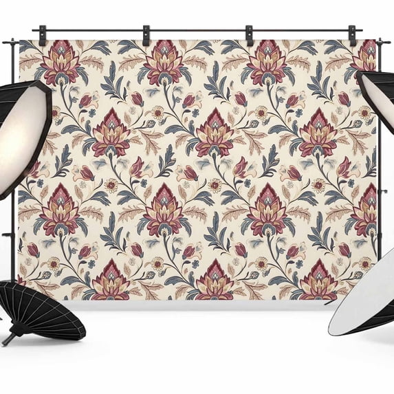 Boho Red Floral Backdrop for Photoshoot,Photography Photo Studio ...
